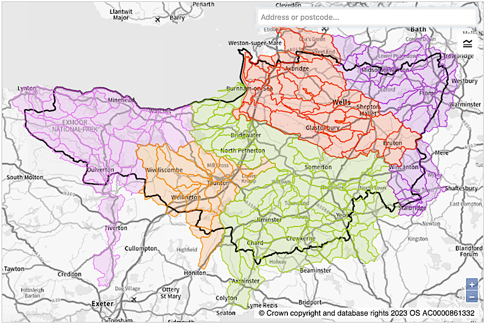 Map of Somerset river catchments and sub-catchments - Somerset Rivers ...